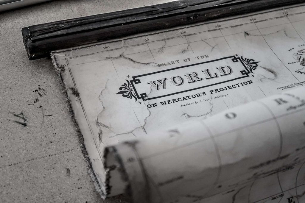 Vintage map of the world - wall map from 19th century - Canvas Wall Maps