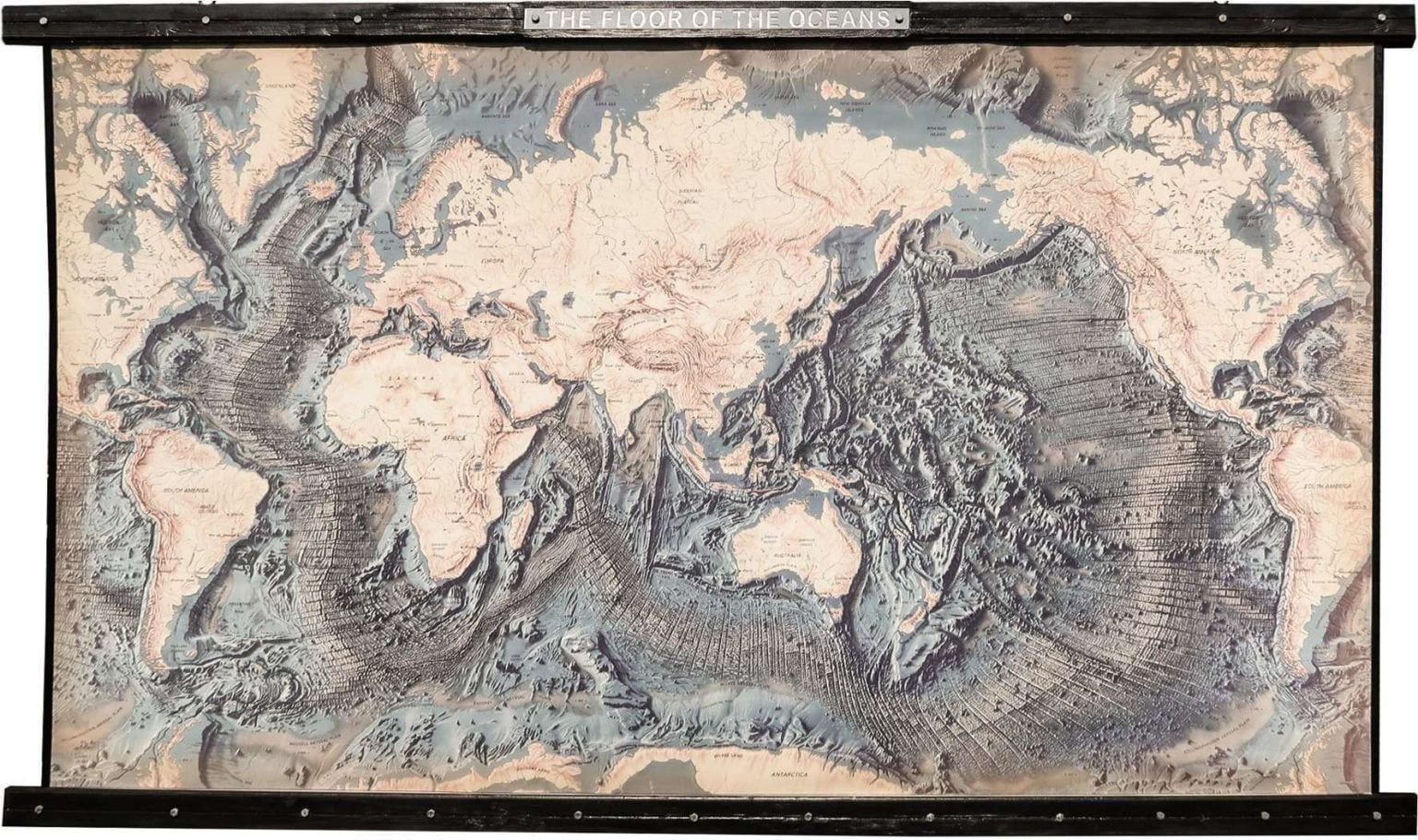 Ocean floor map on canvas - Canvas Wall Maps