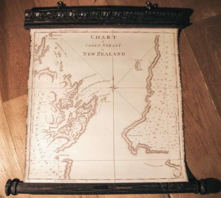 Old map of New Zealand Cook Strait - Canvas Wall Maps
