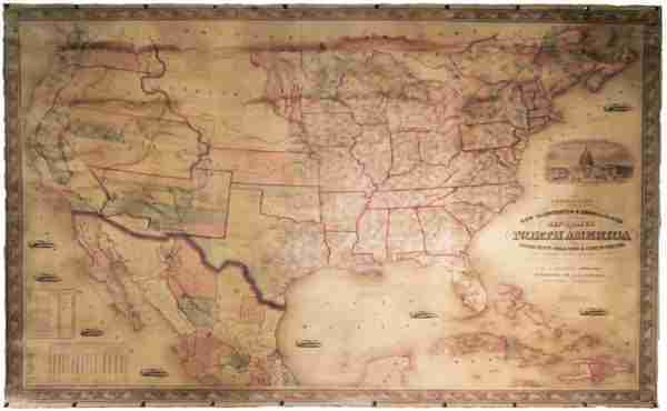 County Map Of The Republics Of North America - Canvas Wall Maps