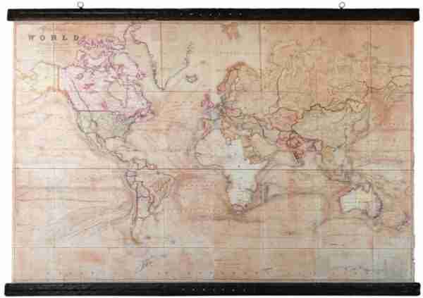 Rare Historic Map Of The World - Canvas Wall Maps