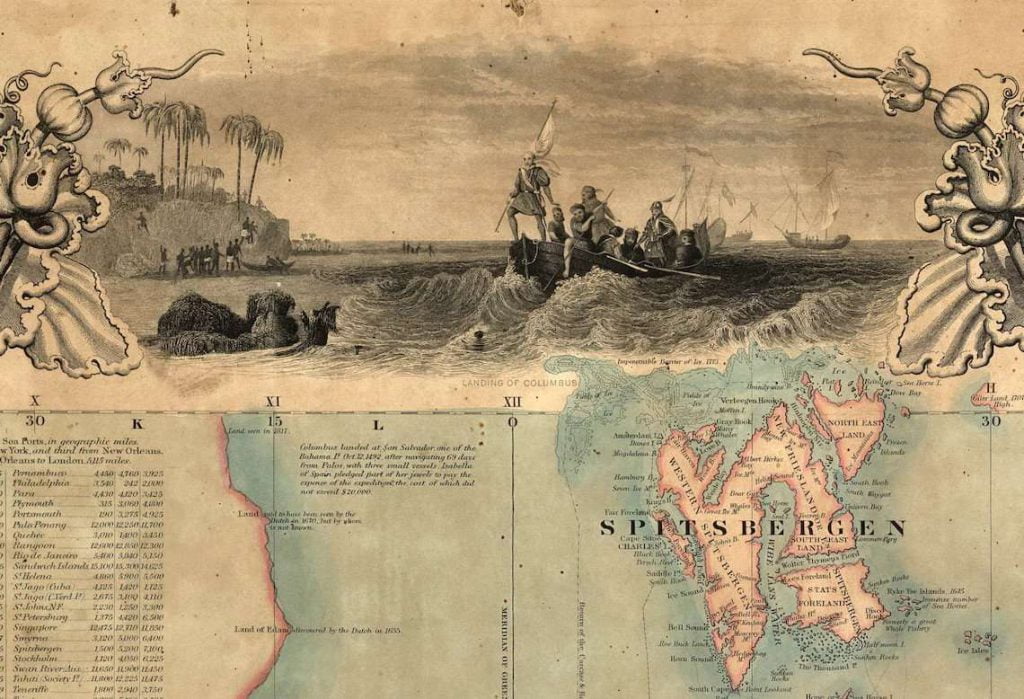 Antique hanging wall map - Canvas Wall Maps