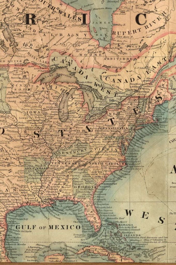 Antique hanging wall map - Canvas Wall Maps