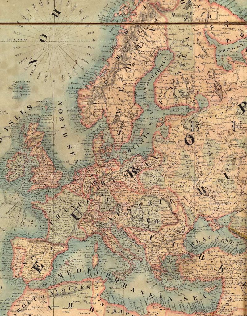 Antique hanging wall map - Canvas Wall Maps