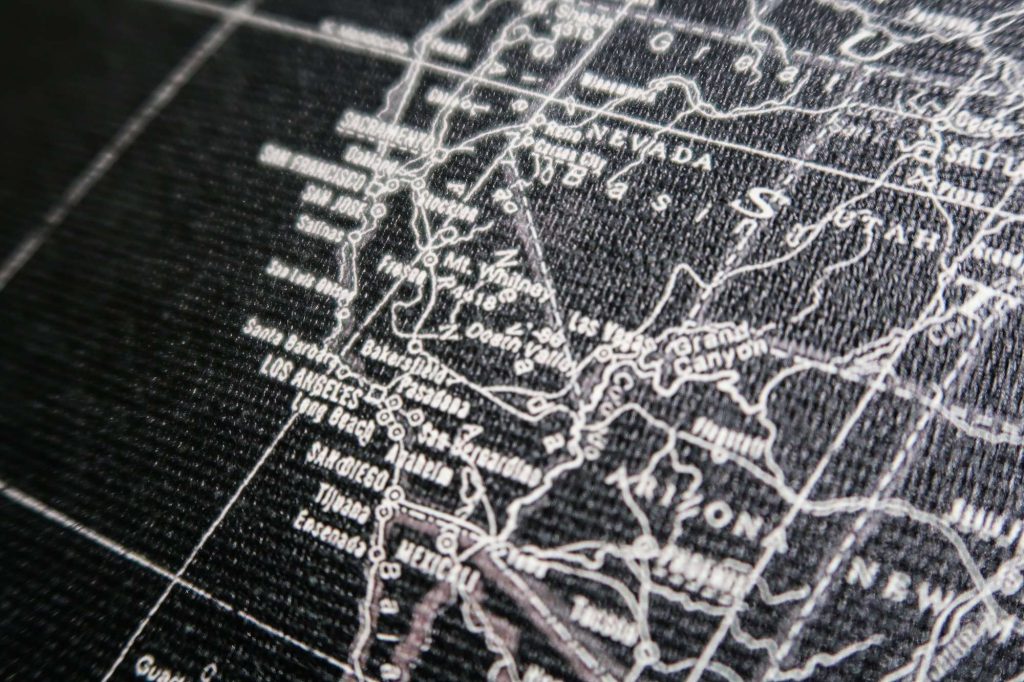 Black world map on canvas for your wall - Canvas Wall Maps