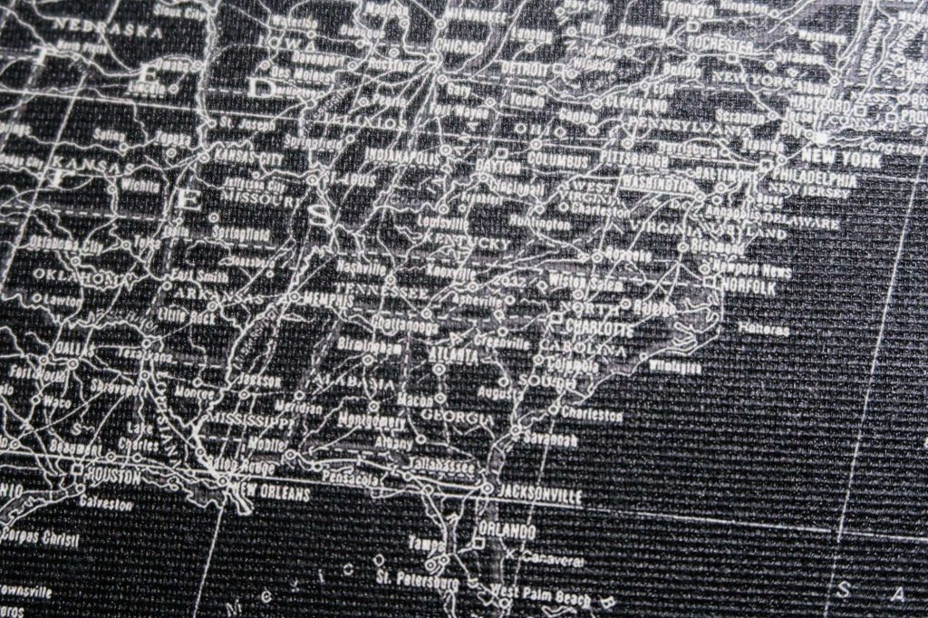 Black world map on canvas for your wall - Canvas Wall Maps