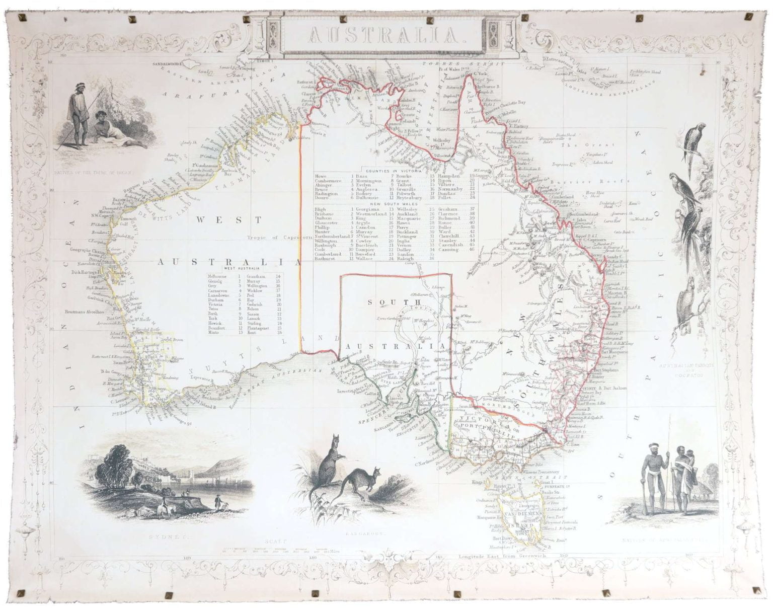 Historical map of Australia - large-scale - Canvas Wall Maps